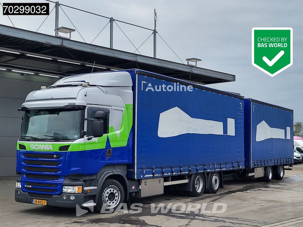 Scania R410 R 6X2 NL-Truck Automatic Euro 6 kamion sa klizna zavesa cerada + prikolica sa kliznom ceradom