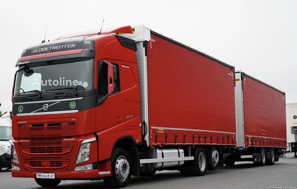 Volvo VOLVO FH62R460/ I-SAVE / TANDEM 120 M3 / WIELTON kamion sa klizna zavesa cerada + prikolica sa kliznom ceradom