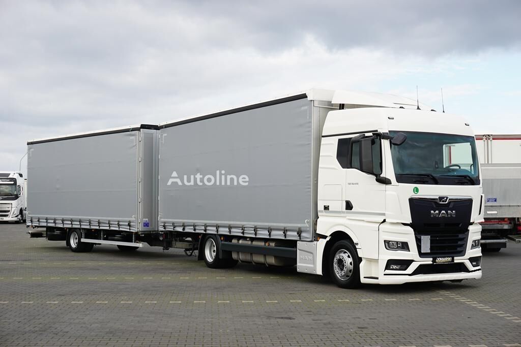 MAN TGX / 18.470 / E 6 / GM / ZESTAW PRZEJAZDOWY 120 M3 / ŁAD. 14 81 kamion sa klizna zavesa cerada + prikolica sa kliznom ceradom