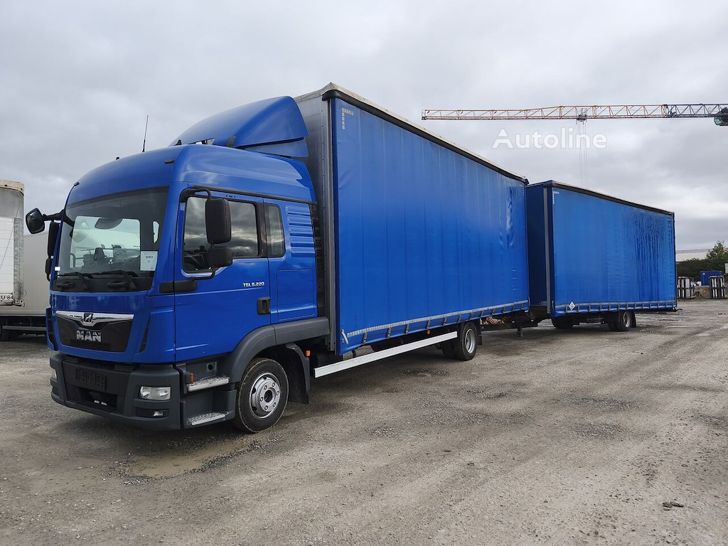 MAN TGL 8.220 Plane Jumbo Gardine Euro6 4x2 (10) kamion sa klizna zavesa cerada + prikolica sa kliznom ceradom
