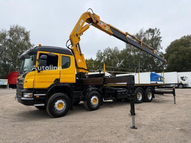 Scania P380 8x4 Sleeper Flatbed with Crane kamion platforma