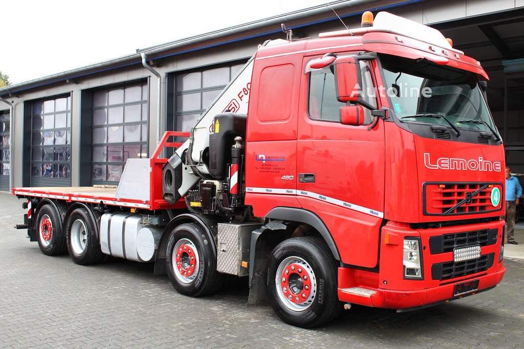 Volvo 480 8x2 Pritsche + FASSI F800XP Kran 6x kamion platforma
