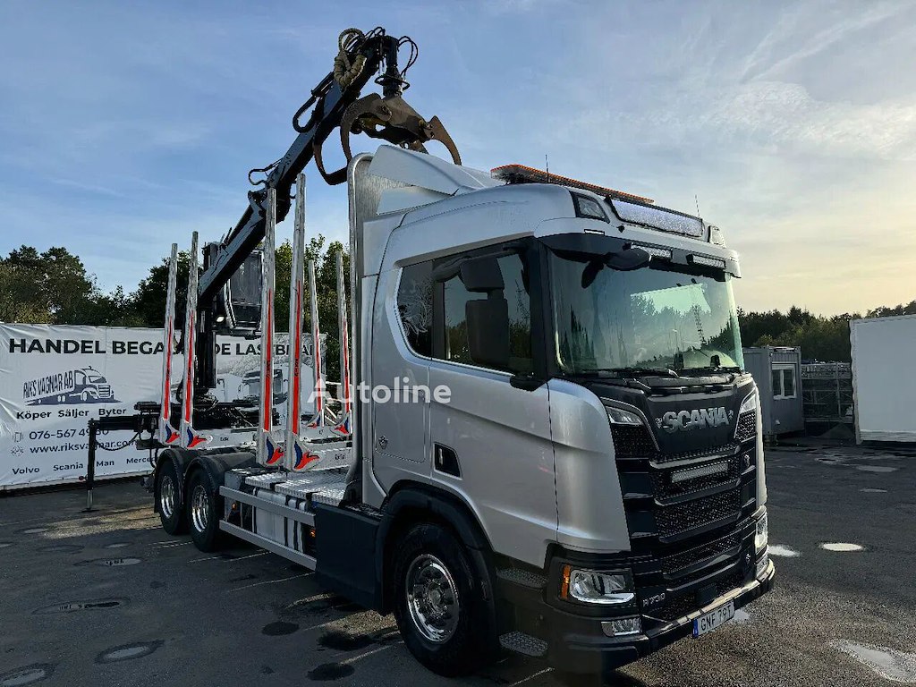 Scania R730 V8 6X4, Retarder,Timber-truck + Kesla, 2020 kamion za prevoz drva