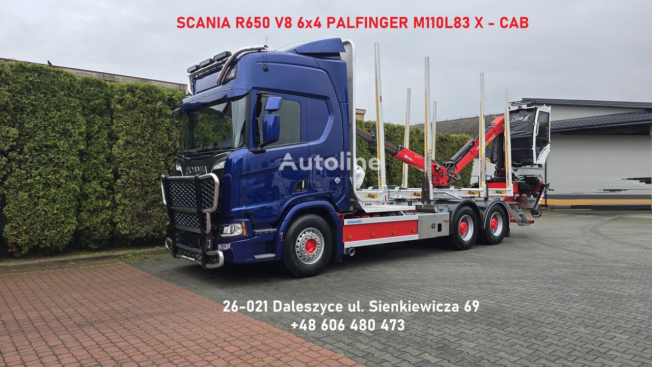 Scania R650 V8 6x4 Palfinger M110L83 / X - CAB kamion za prevoz drva