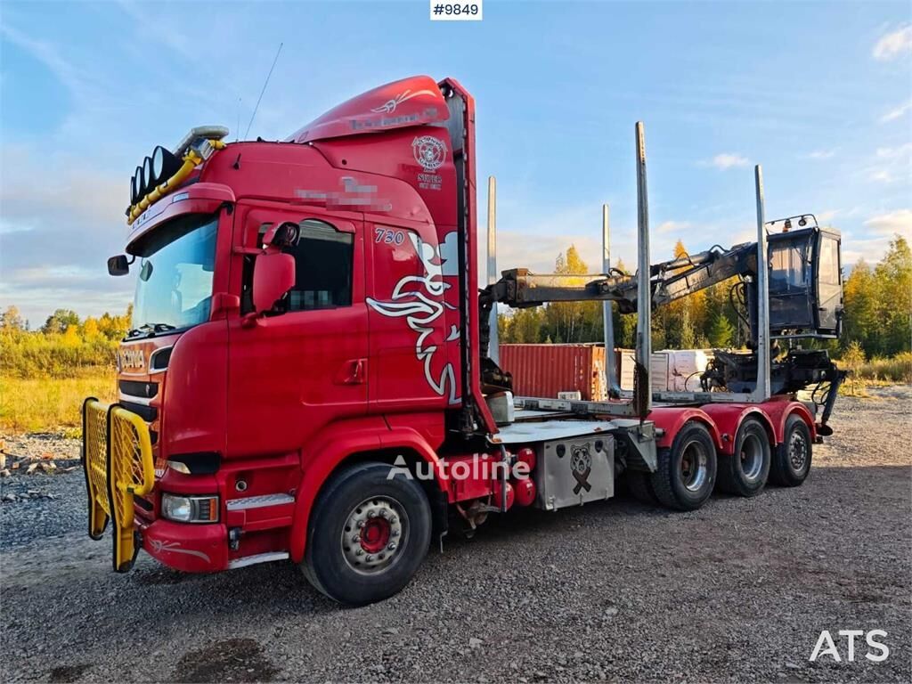 Scania R730 Tridem Timber Truck with Loglift F125S Crane kamion za prevoz drva