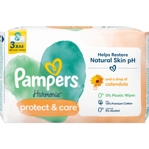 Pampers Vlažne maramice Harmonie Protect & Care / Trio pack 3x44 kom
