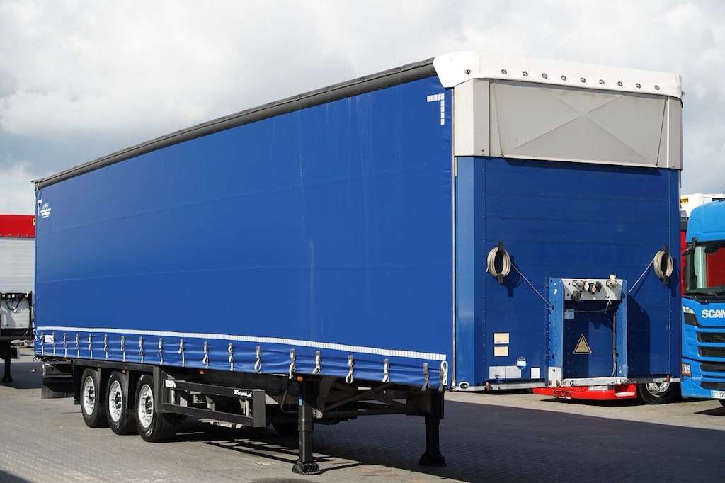 Schmitz Cargobull FIRANKA VARIOS / PODNOSZONY DACH / OPONY 385/55 R22,5 / 2016 ROK poluprikolica sa kliznom ceradom