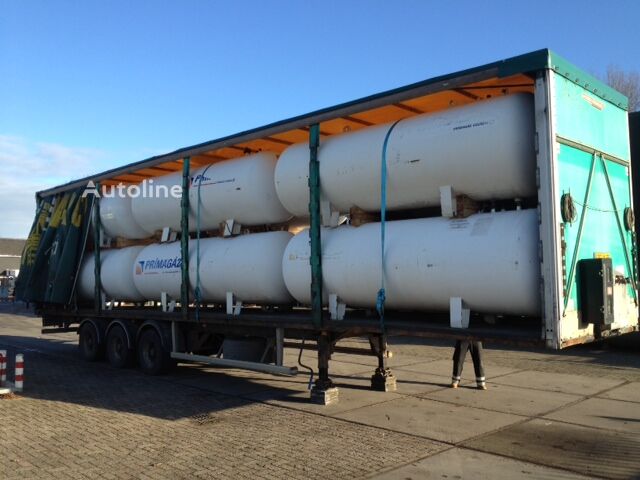 Curtain semi-trailer loaded with LPG tanks poluprikolica sa kliznom ceradom