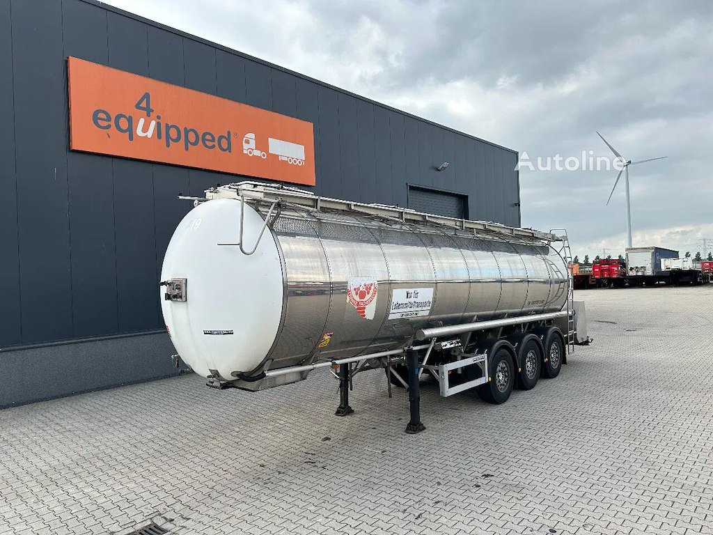 Feldbinder LEVENSMIDDELEN / FOOD / LEBENSMITTEL / 33.500L / 3-COMP / POMP / cisterna za prevoz hrane