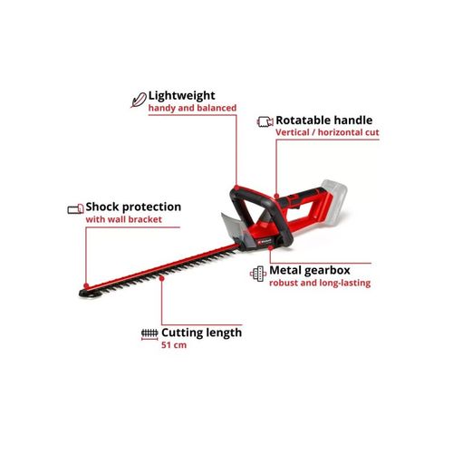 EINHELL Akumulatorski trimer za živu ogradu GC-CH 18/50 Li-Solo