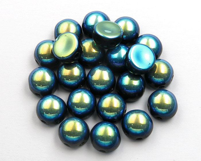 2-hole Cabochon 23980/28703 Jet Full AB (10kom)