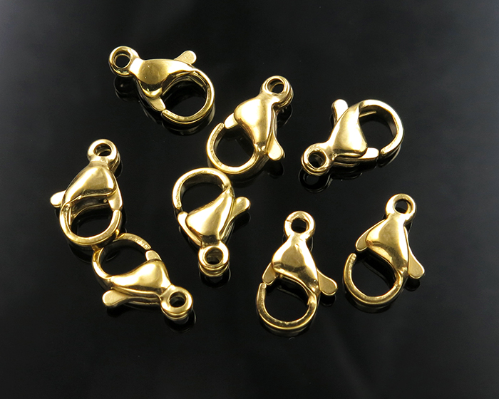 FAN06-Kopča Karabinjer 10mm Gold color – Stainless Steel (1kom)
