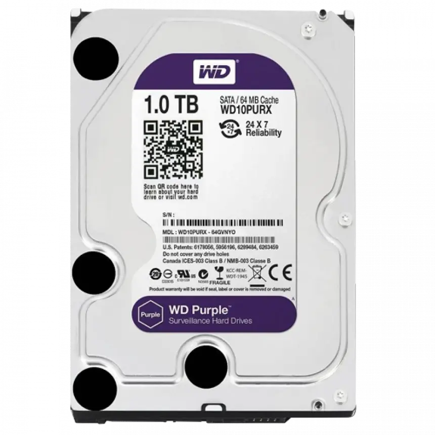HDD WD 1TB WD10PURZ SATA3 64MB IntelliPower