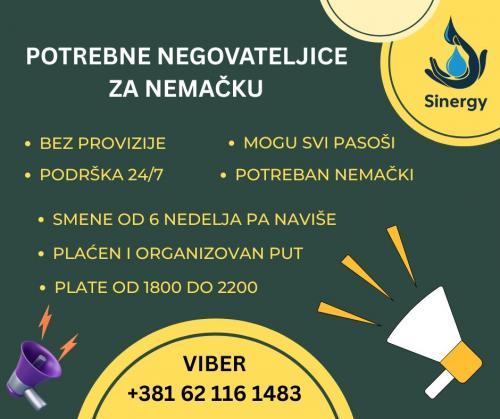 Posao za Negovateljice u Nemačkoj