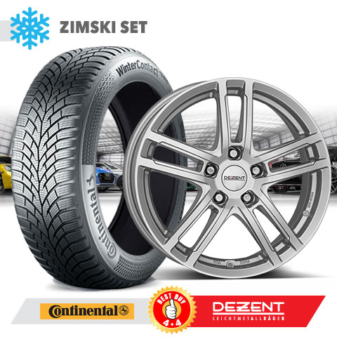 205/60 R16 SET Z CONTINENTAL + DEZENT TZ SIL 5/100