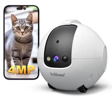 SRIHOME DH013 AI SMART CAMERA ROBOT FOR PET MONITOR WITH CHARGING STATION - WHITE