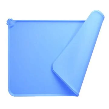 ANTI-SLIP SILICONE PET FOOD MAT - 47X30CM - BLUE