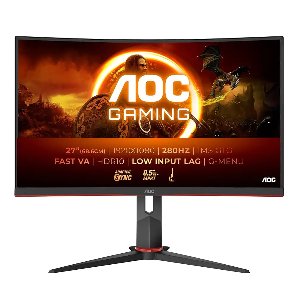 AOC Monitor 27" C27G2Z3/BK, Fast VA. 280Hz(oc), HDMI, DP, FreeSync, Crni