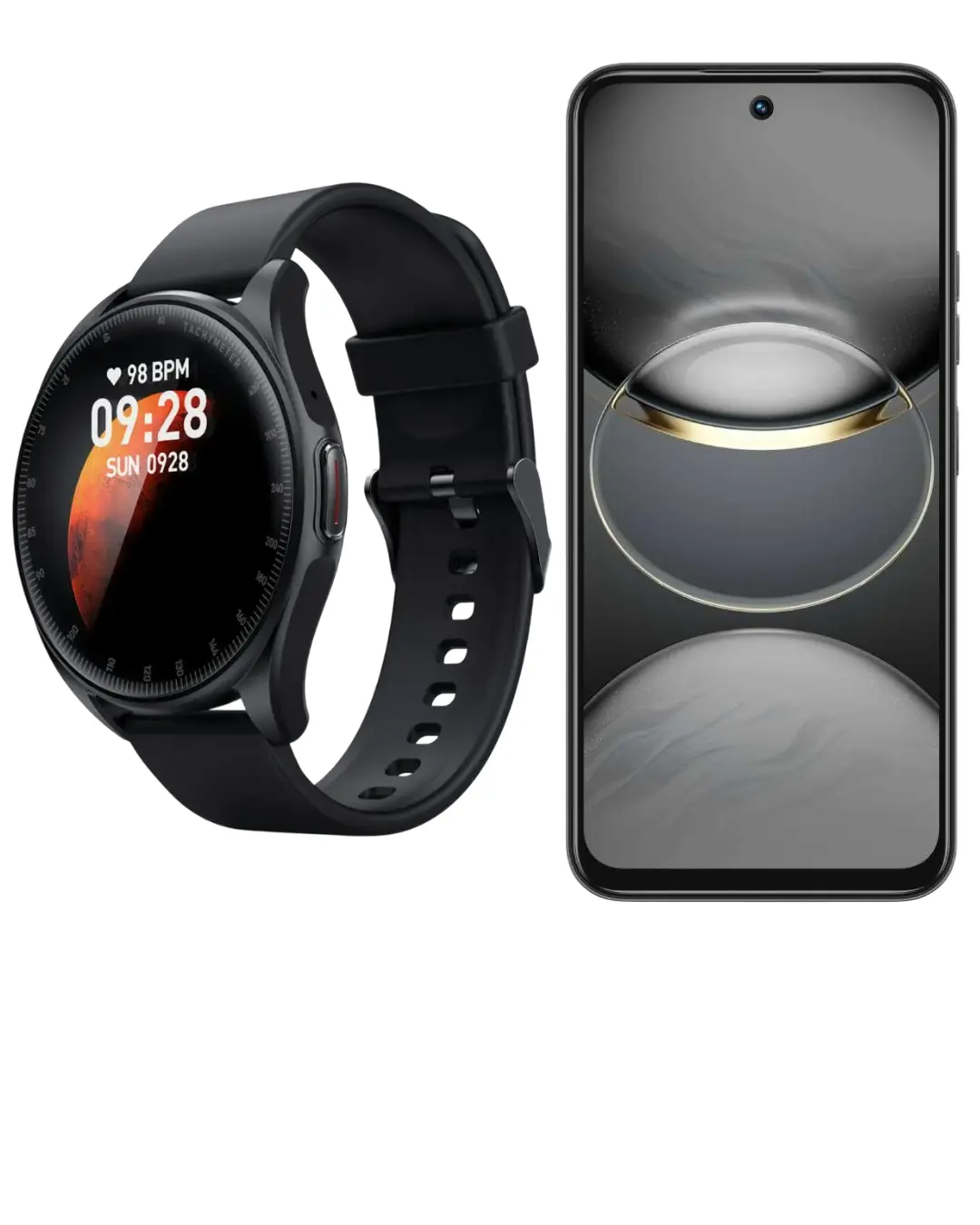 Tecno SPARK 30C Mobilni telefon 8/256GB Crni + Tecno Pametni sat Gadget Watch 3, Crni