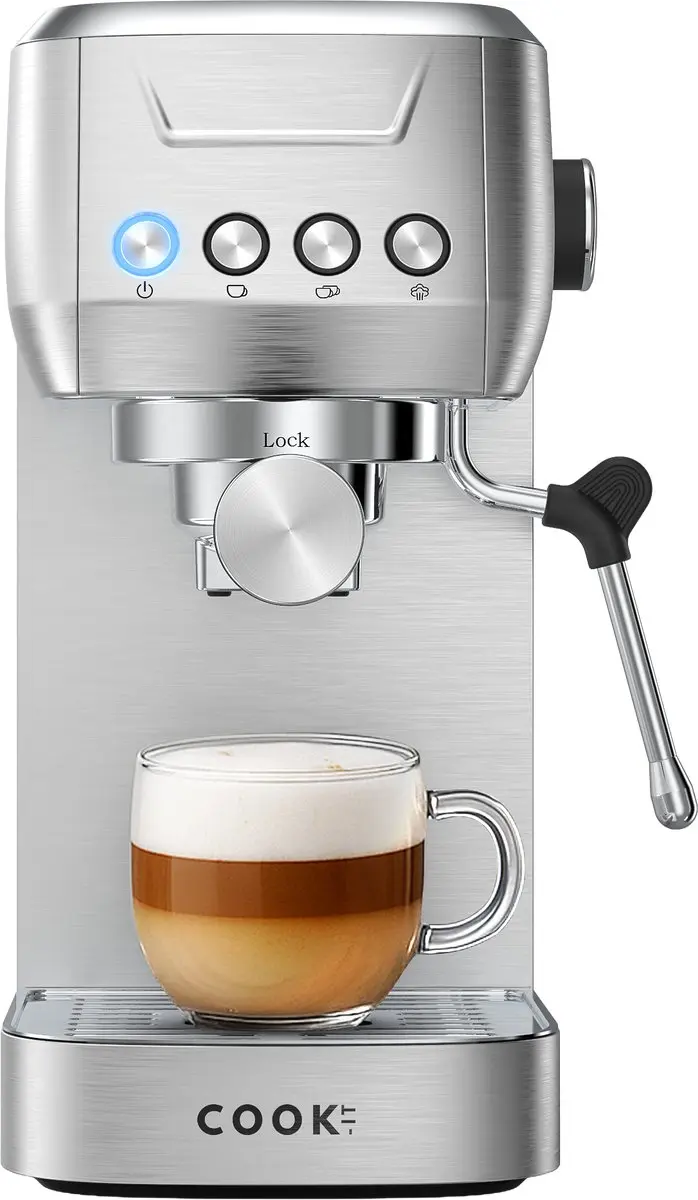 Cook-It Aparat za espresso, 20 bara, 1.3l, Sivi