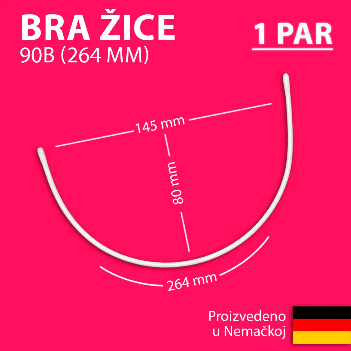 Bra žice, 90B (264 mm) 1 par