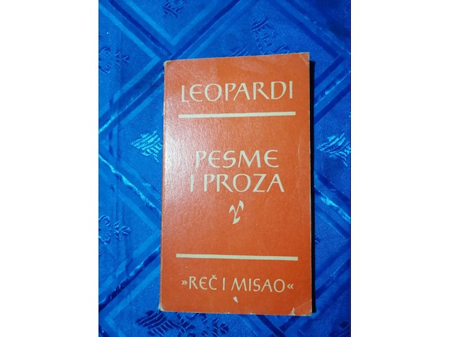 Reč i misao - Pesme i proza LEOPARDI