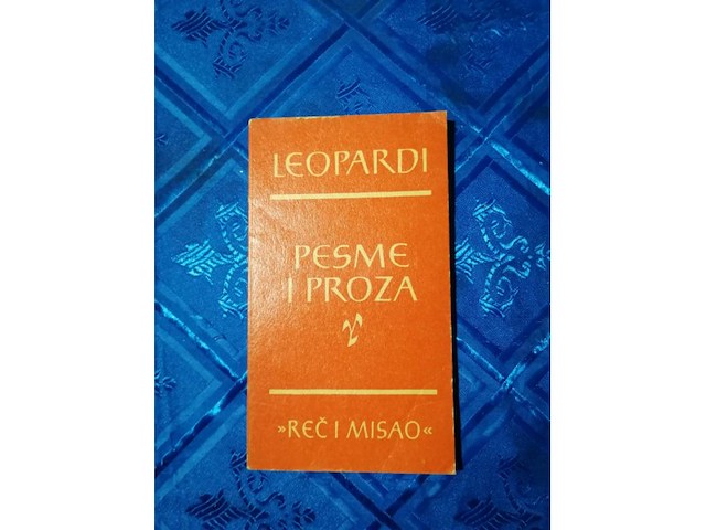 Reč i misao - Pesme i proza LEOPARDI