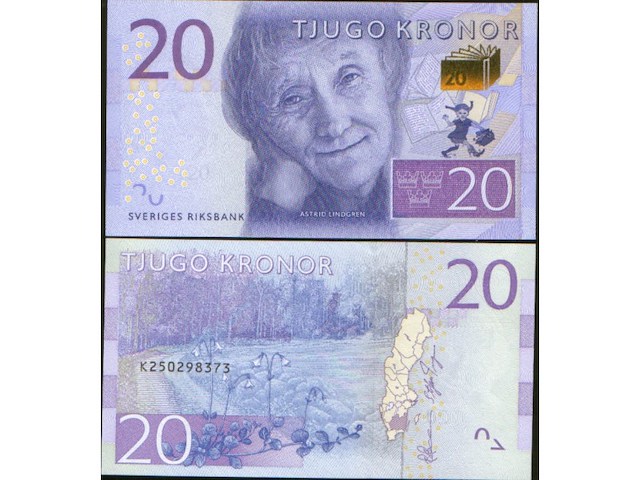 Švedska 20 Kronor 2015. UNC.