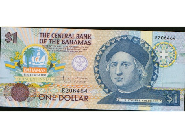 Bahamas 1 Dollar 1992. UNC.
