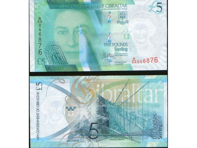 Gibraltar 5 Pounds 2020.UNC.
