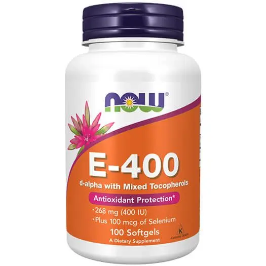 NOW Vitamin E 400 + selen, 100 kapsula