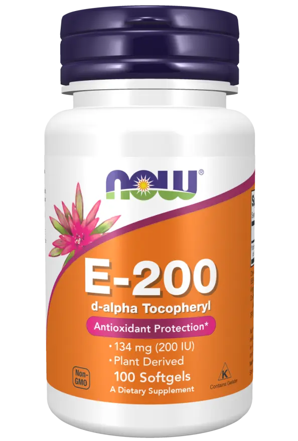 Now Vitamin E-200 sa D-alpha tocopheryl, 100 kapsula