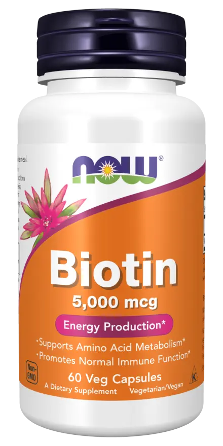 Now Biotin, 5000mcg, 60 kapsula
