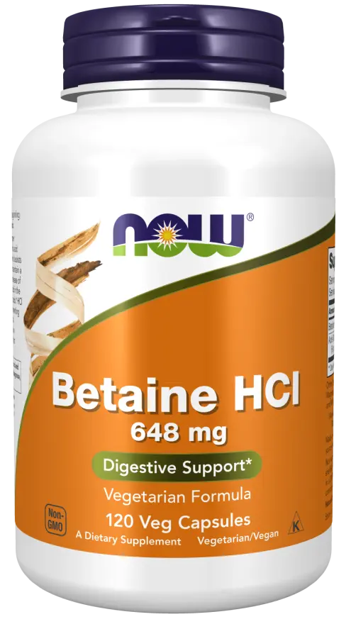 Now Betaine Hcl, 648mg, 120 kapsula