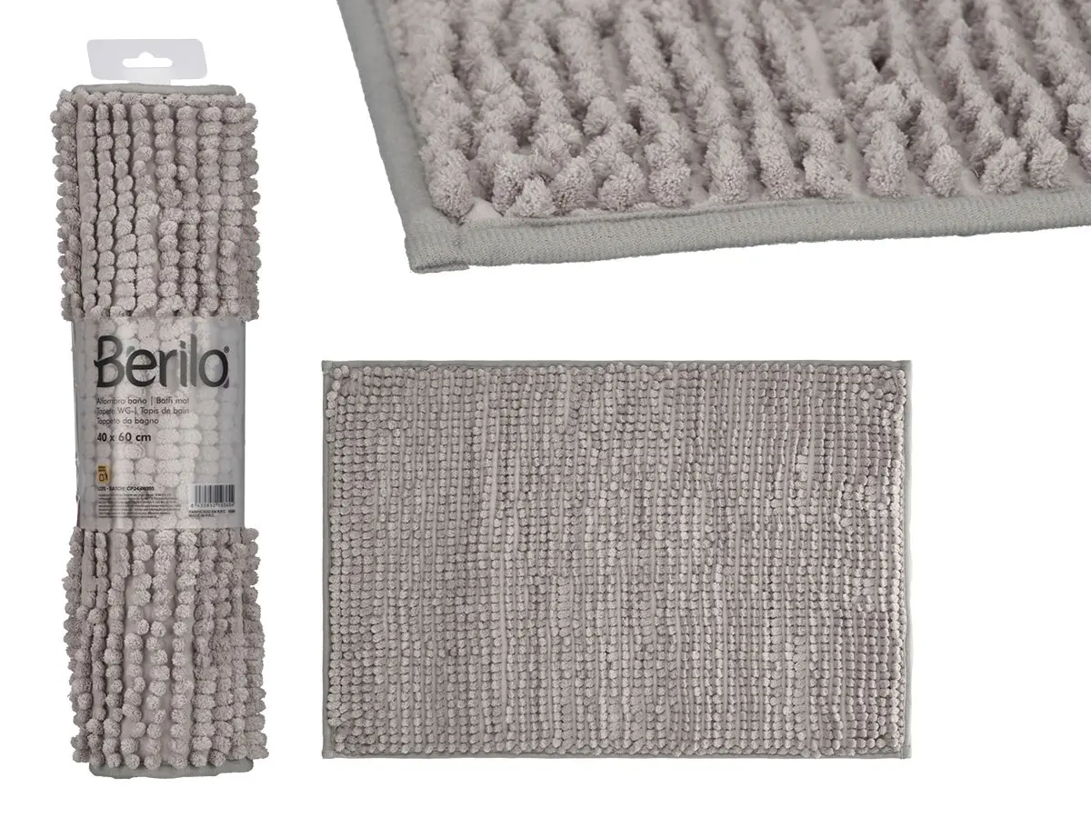 Arte Regal Prostirka za kupatilo 60x40, Tekstil, Siva, 10360