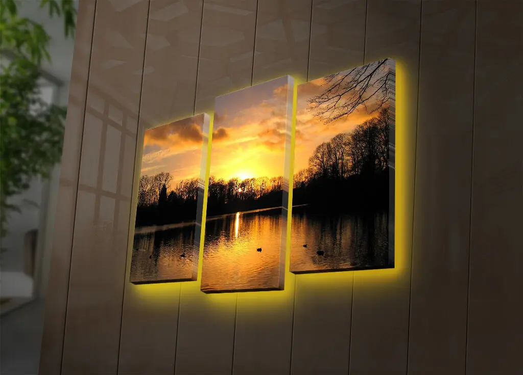 Wallity Set slika sa LED osvetljenjem 3PATDACT-22, 3 Dela
