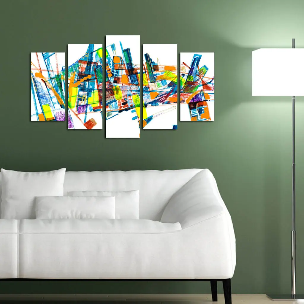 Wallity Set Slika 5ABSMDF-13, 5 Delova
