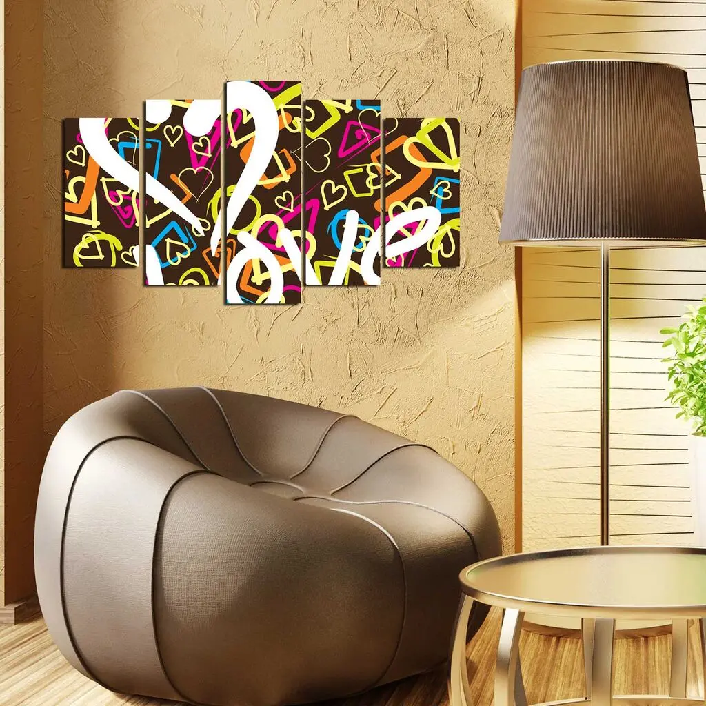 Wallity Set Slika 5ABSMDF-100, 5 Delova
