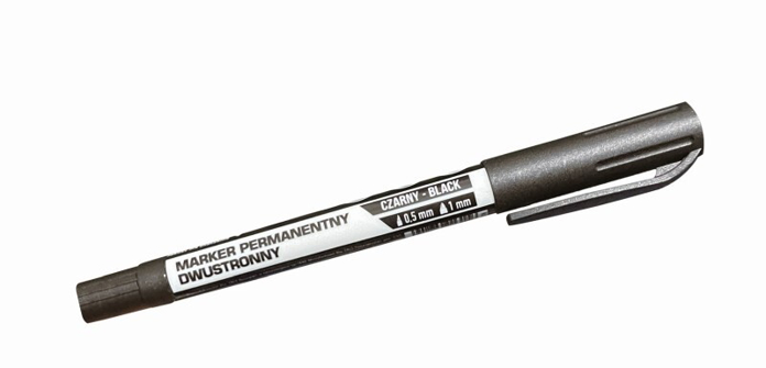 Marker permanentni dvostrani crni 0,5 mm / 1 mm – PROFI