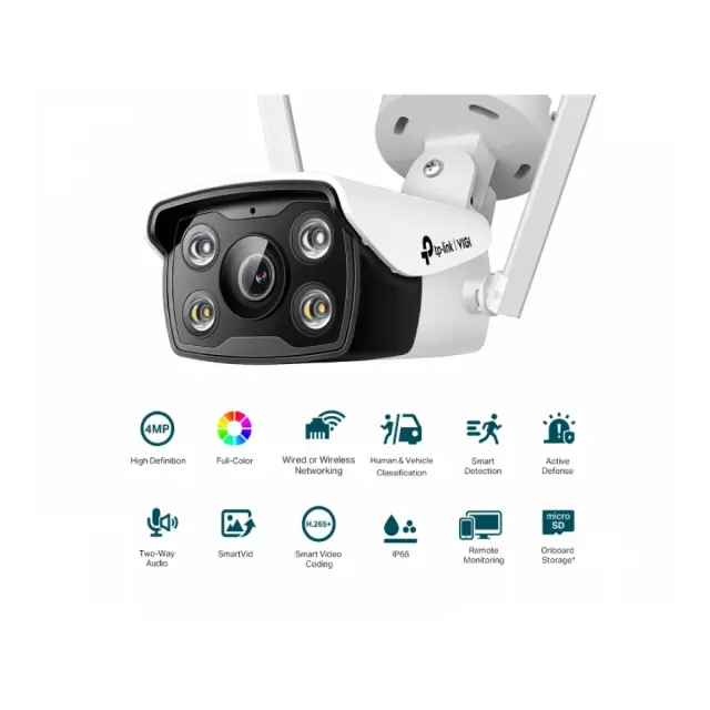 TP-Link Kamera za video nadzor Vigi C340-W Bullet kamera, WiFi Full-Colour, 4mm, IR30m, Bela