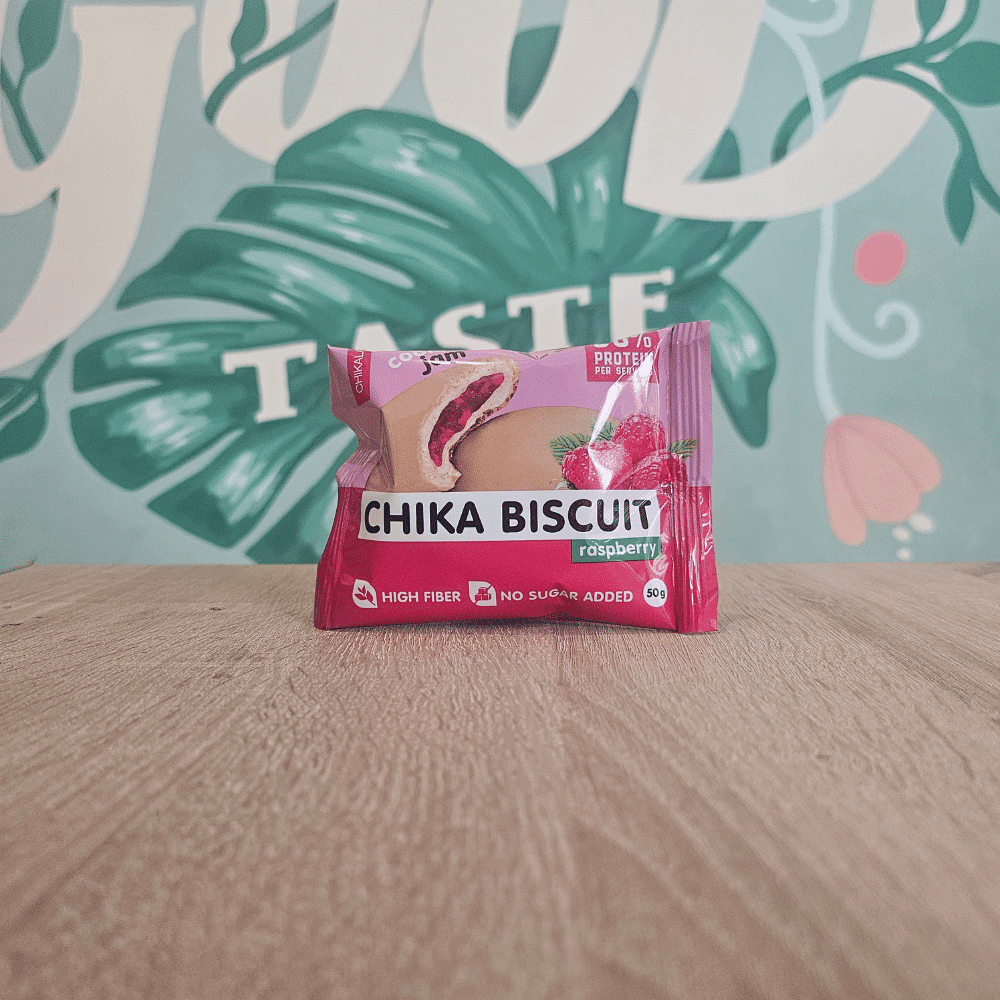 Chika Biscuit – Nepreliven slatki biskvit sa punjenjem – Šumska malina 50g