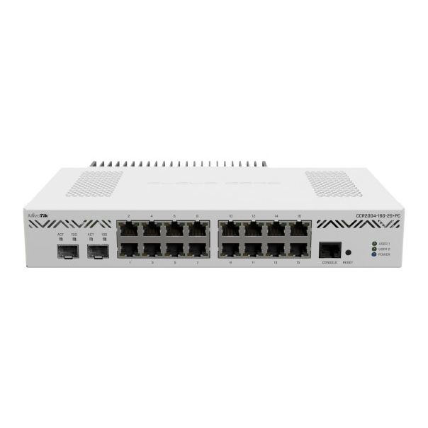 MIKROTIK CCR2004-16G-2S+PC sa licencom RuterOS L6, kuciste za pasivno hladjenje