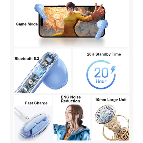 Bluetooth slušalice AirPhones Awei T85 ENC bele