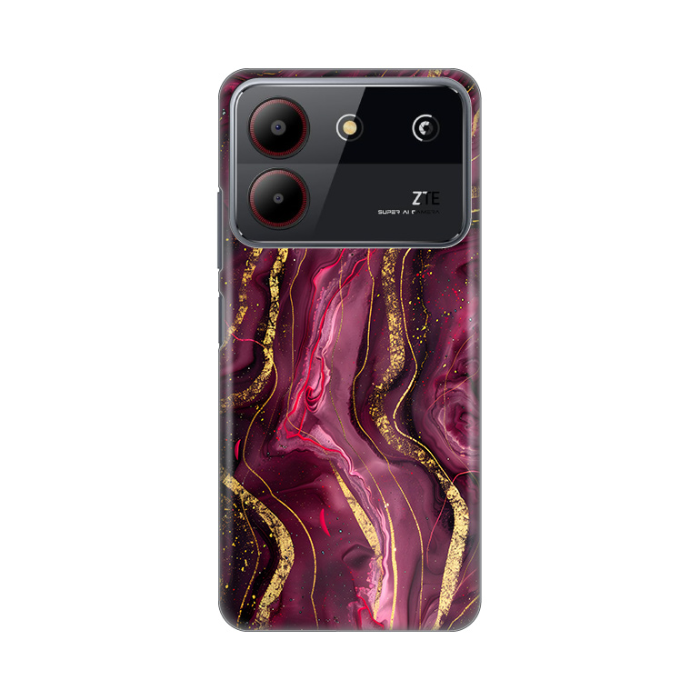 Zastitna silikonska maska (futrola) PRINT - ZTE Blade A54 Burgundy