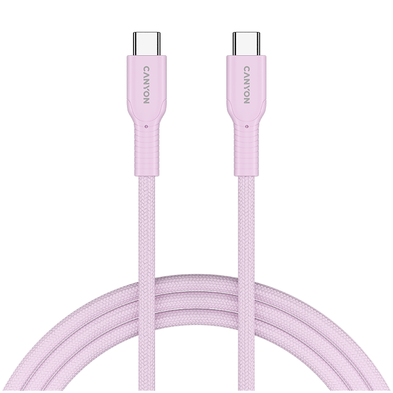 CANYON cable OnWire 60CL C-C 60W COLOR Braided 1m Pink
