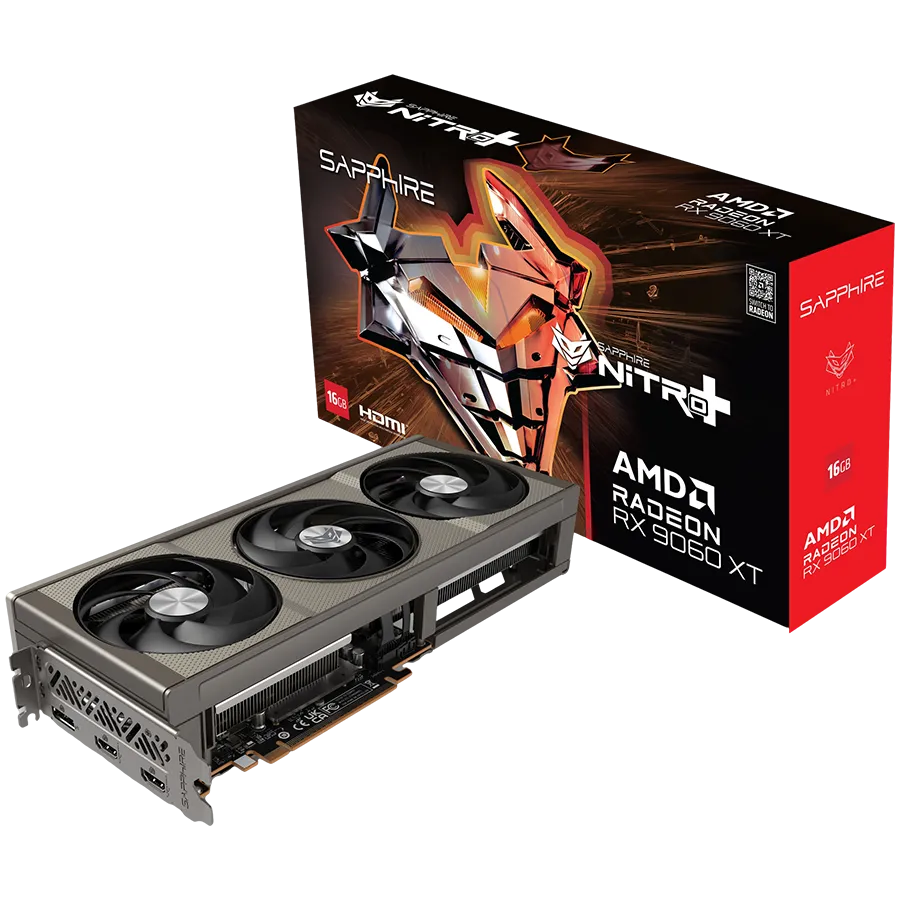 SAPPHIRE NITRO+ AMD RADEON RX 9060 XT GAMING OC 16GB DUAL HDMI / DP