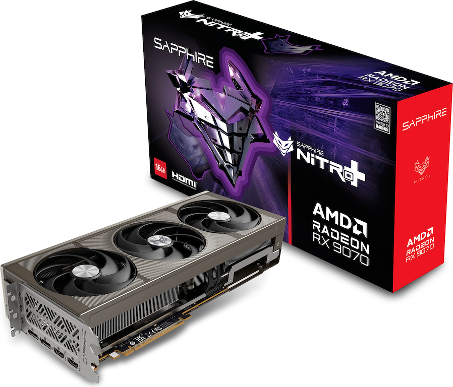 SAPPHIRE NITRO+ AMD RADEON RX 9070 GAMING OC 16GB DUAL HDMI / DUAL DP