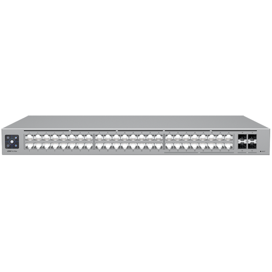 Ubiquiti 48-port, Layer 3 Etherlighting switch with 2.5 GbE, 16x 2.5 GbE RJ45 ports, 32x GbE RJ45 ports, 4x 10G SFP+ ports