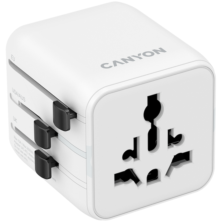 CANYON Travel Adapter OnTour One EU/UK/US/AUS   White