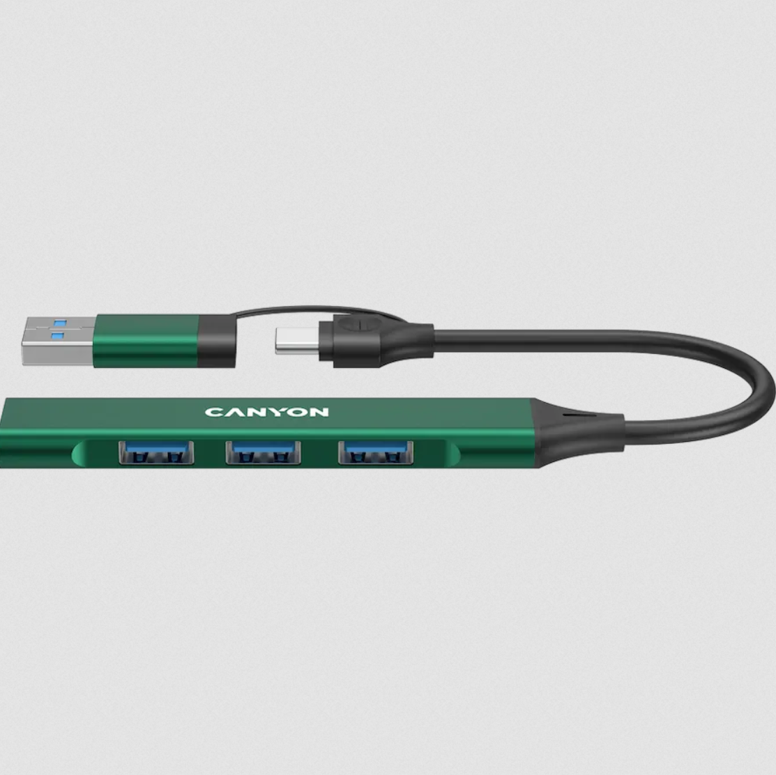 CANYON hub DS-02 4in1 USB-A/C Green
